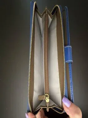 Coach | Bags | Coach Brown And Blue Wallet | Poshmark